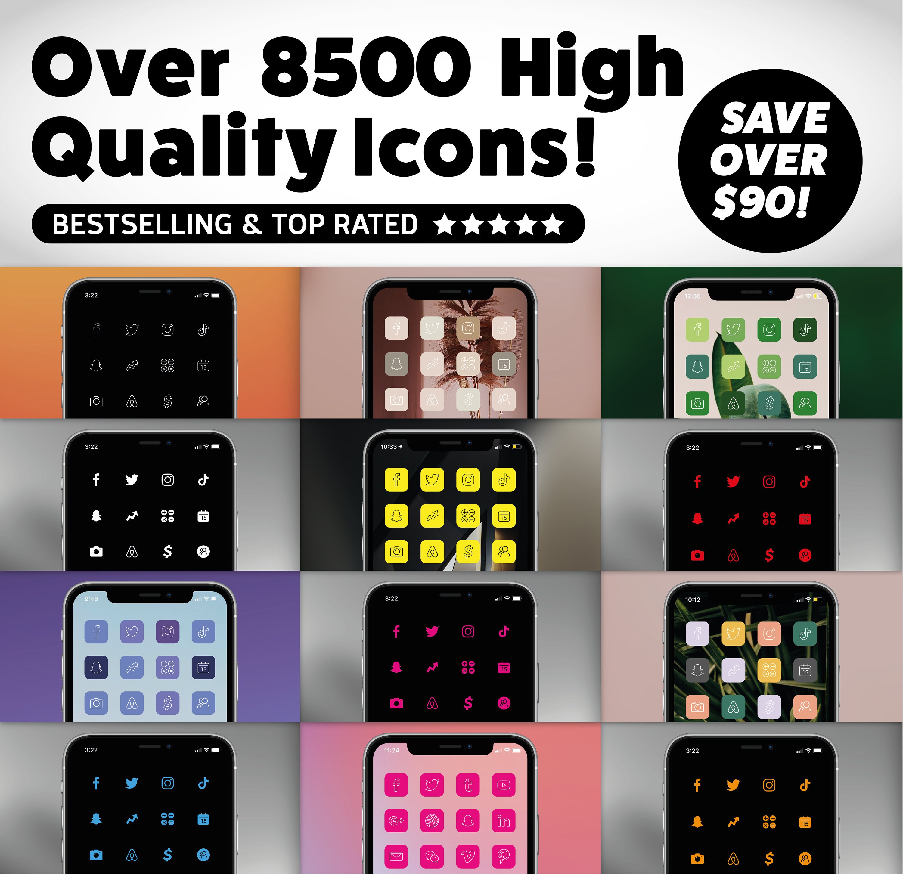 Ios 14 Iphone Icon Pack Over 8500 Icons Custom Aesthetic - Etsy
