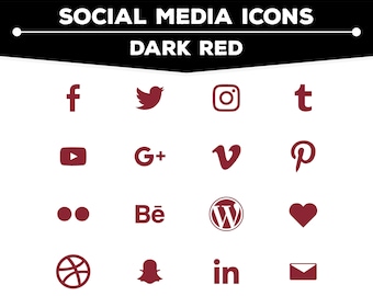 Red Glitter Icon Kit Red Social Media Icons Red Social Media - Etsy