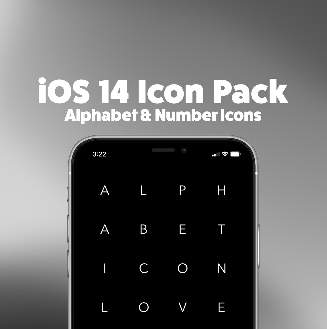IOS 14 Icon Pack for iPhone Alphabet Icons & Number Icons | Etsy