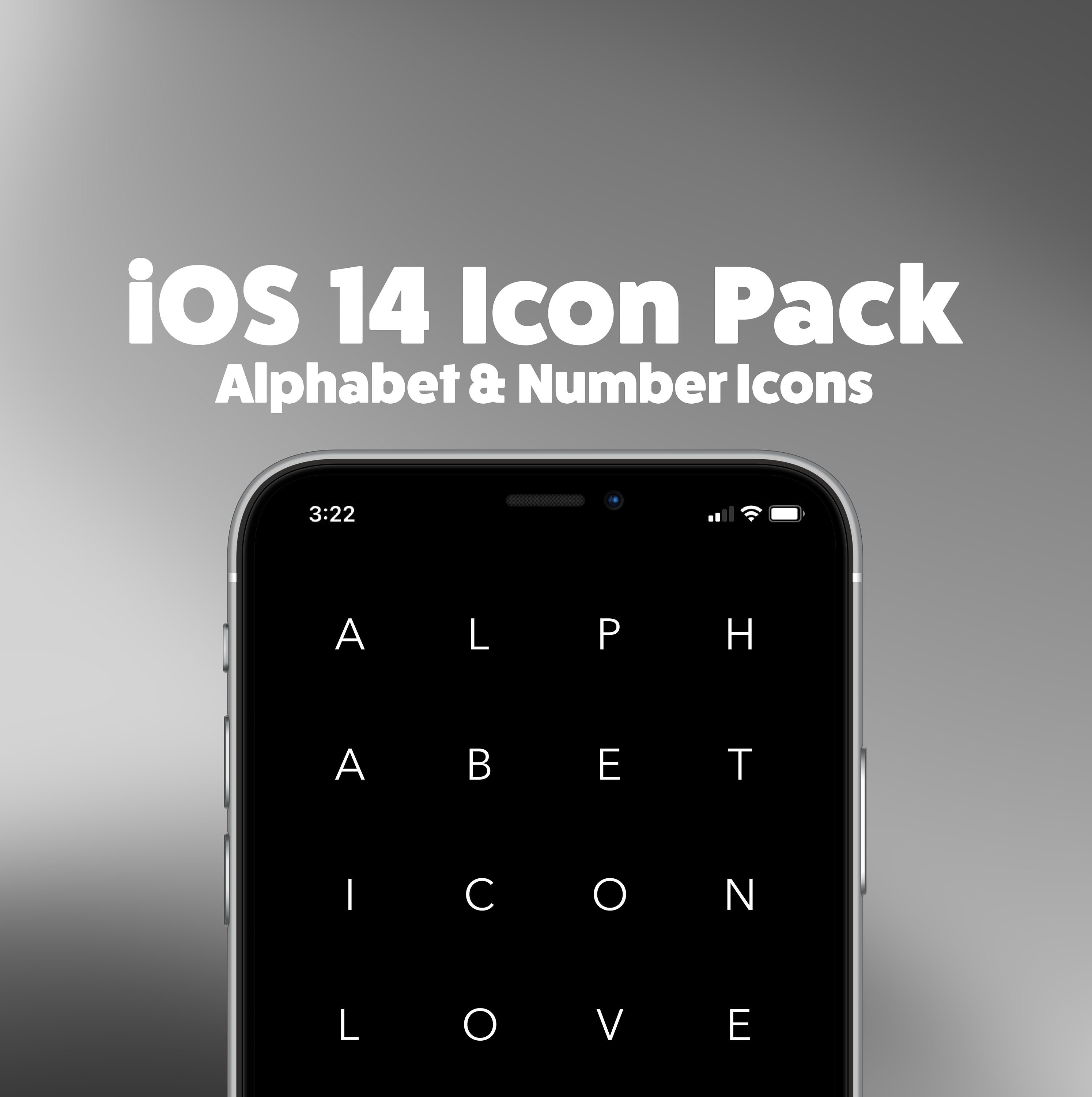 Ios 14 Icon Pack for Iphone Alphabet Icons & Number Icons - Etsy