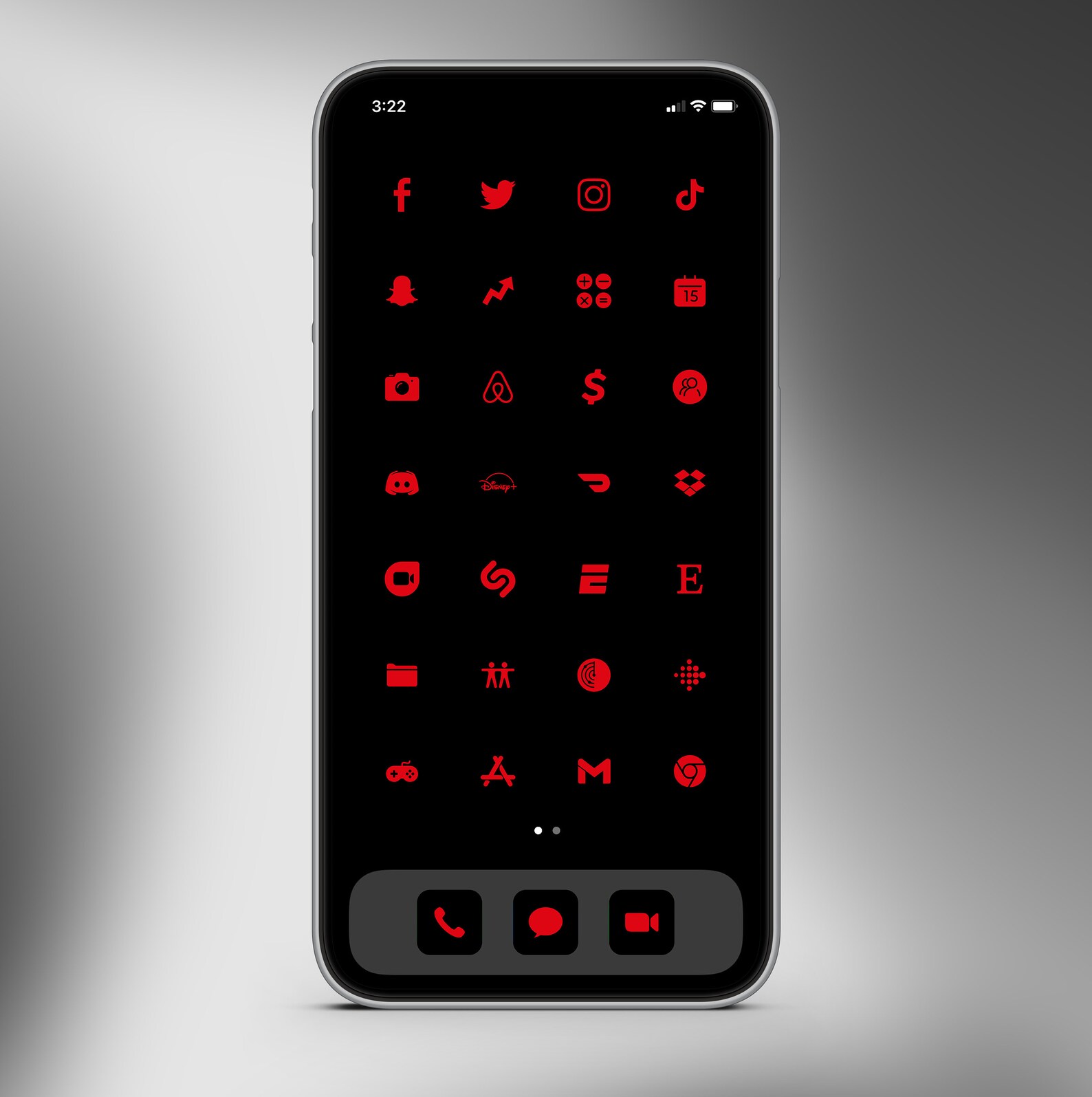 Ios Icon Pack for Iphone 250 Icons Red and Black Icons - Etsy