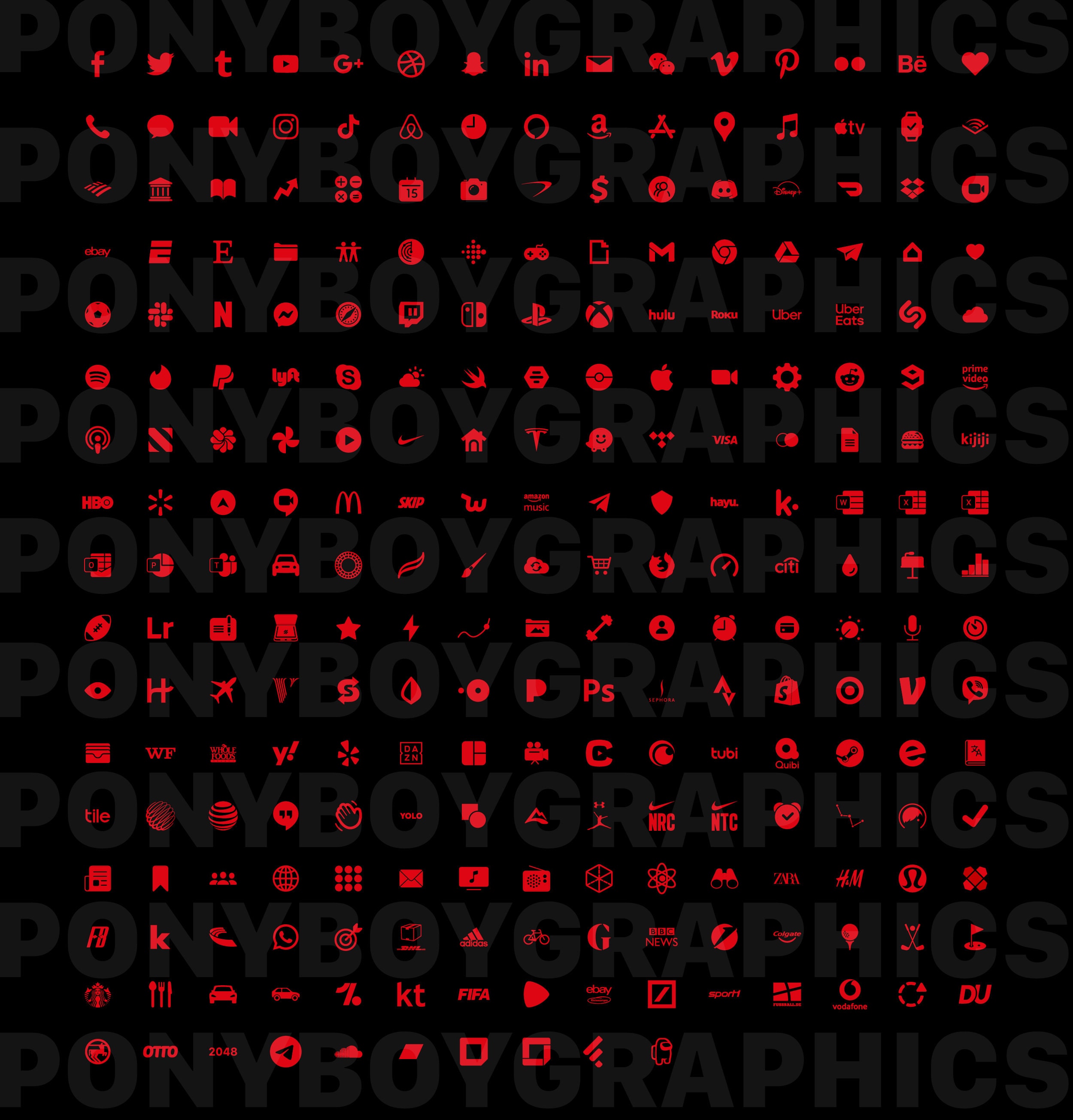Ios Icon Pack for Iphone 250 Icons Red and Black Icons - Etsy