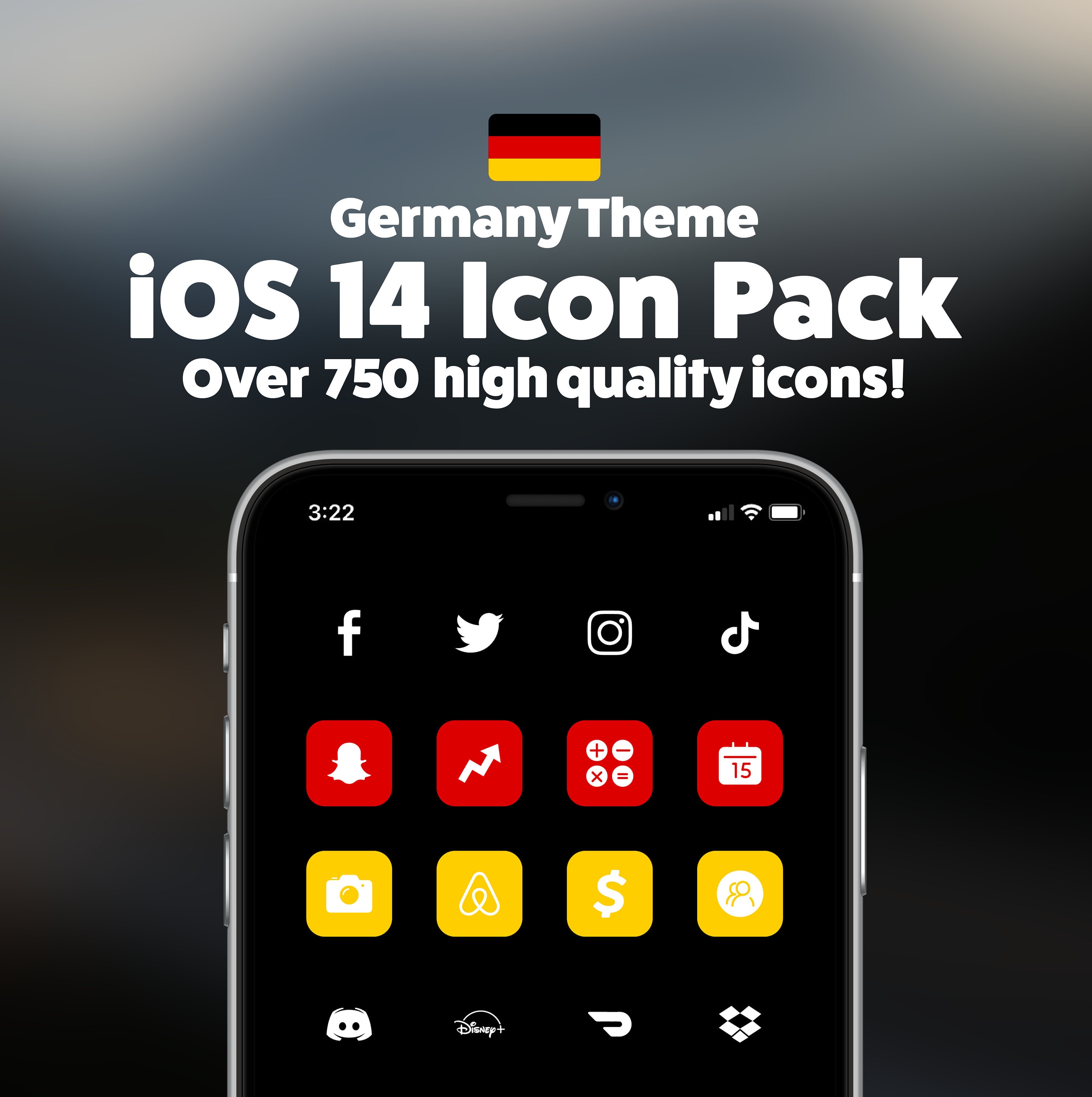 Ios 14 Icon Pack for iPhone - 750 Icons! Germany Theme Ios Icons ...