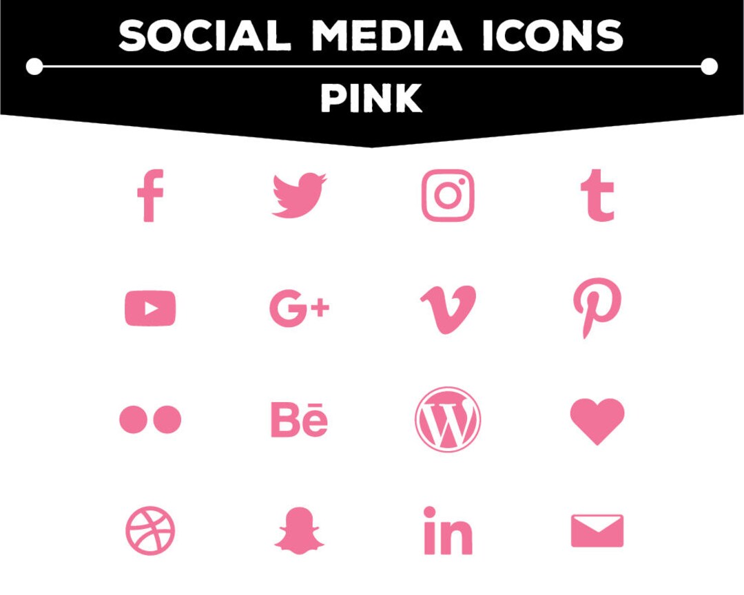Social Media Icons - Pink Icon Pack PNG Files for Web, Blog, and Print ...