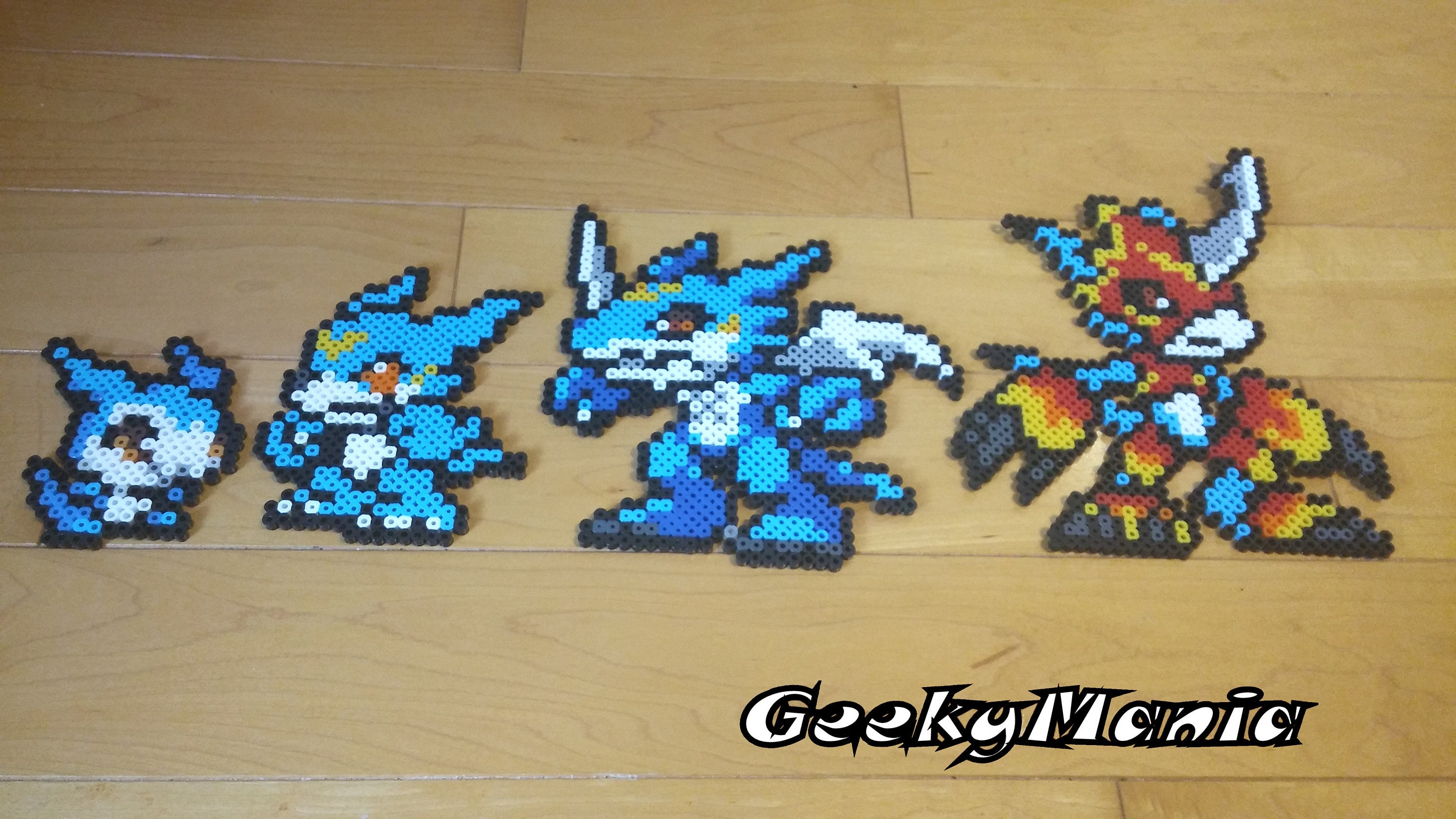 Digimon Demiveemon Veemon Exveemon Flamedramon Perler - Etsy Ireland