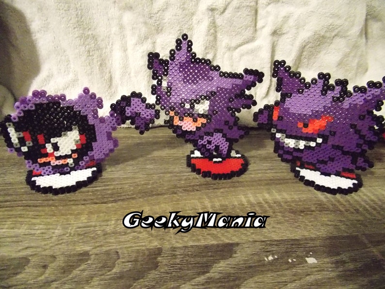 Pokémon Gastly Haunter Gengar Sprites Perler Beads - Etsy France