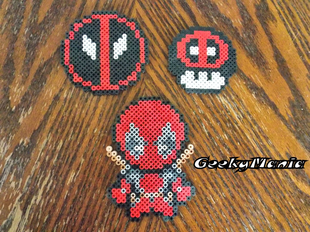 Marvel Comic Chibi Deadpool Perler Beads - Etsy