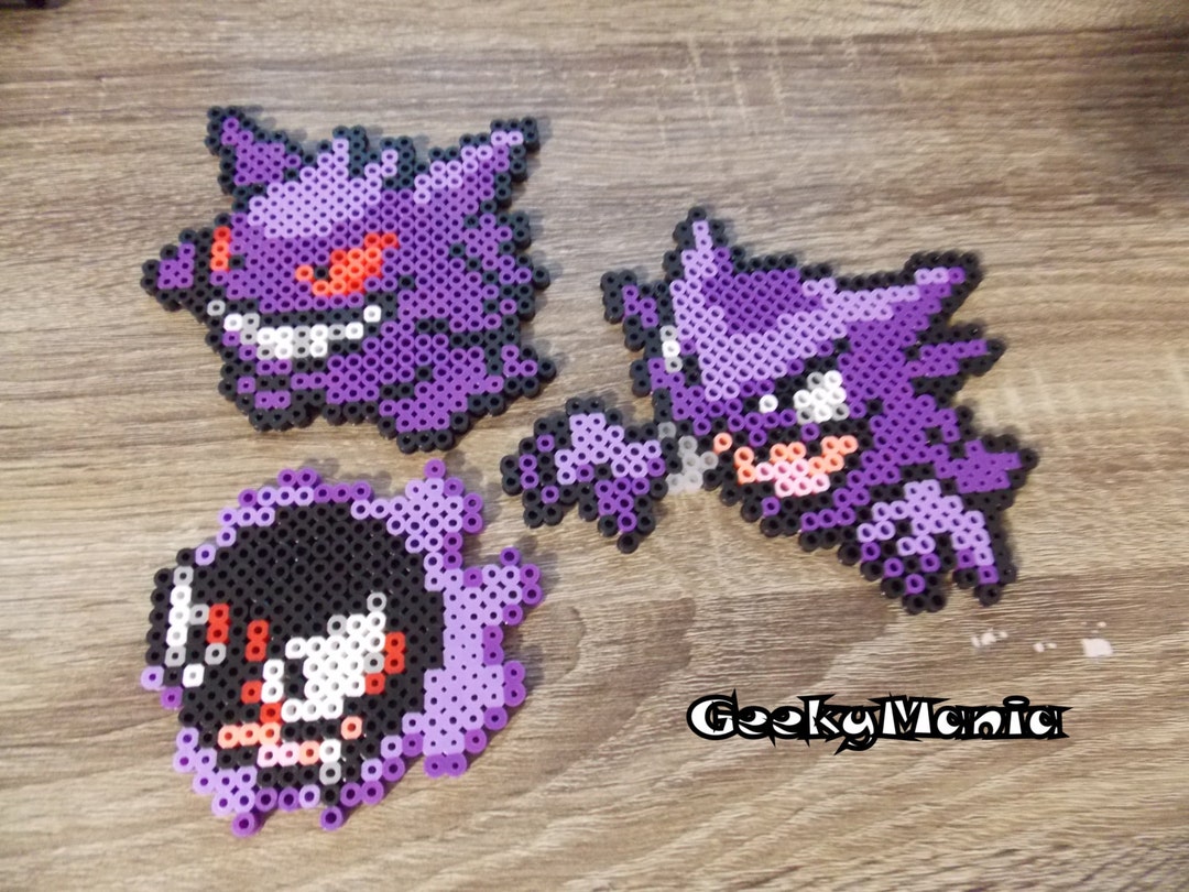 Pokémon Gastly Haunter Gengar Sprites Perler Beads - Etsy France