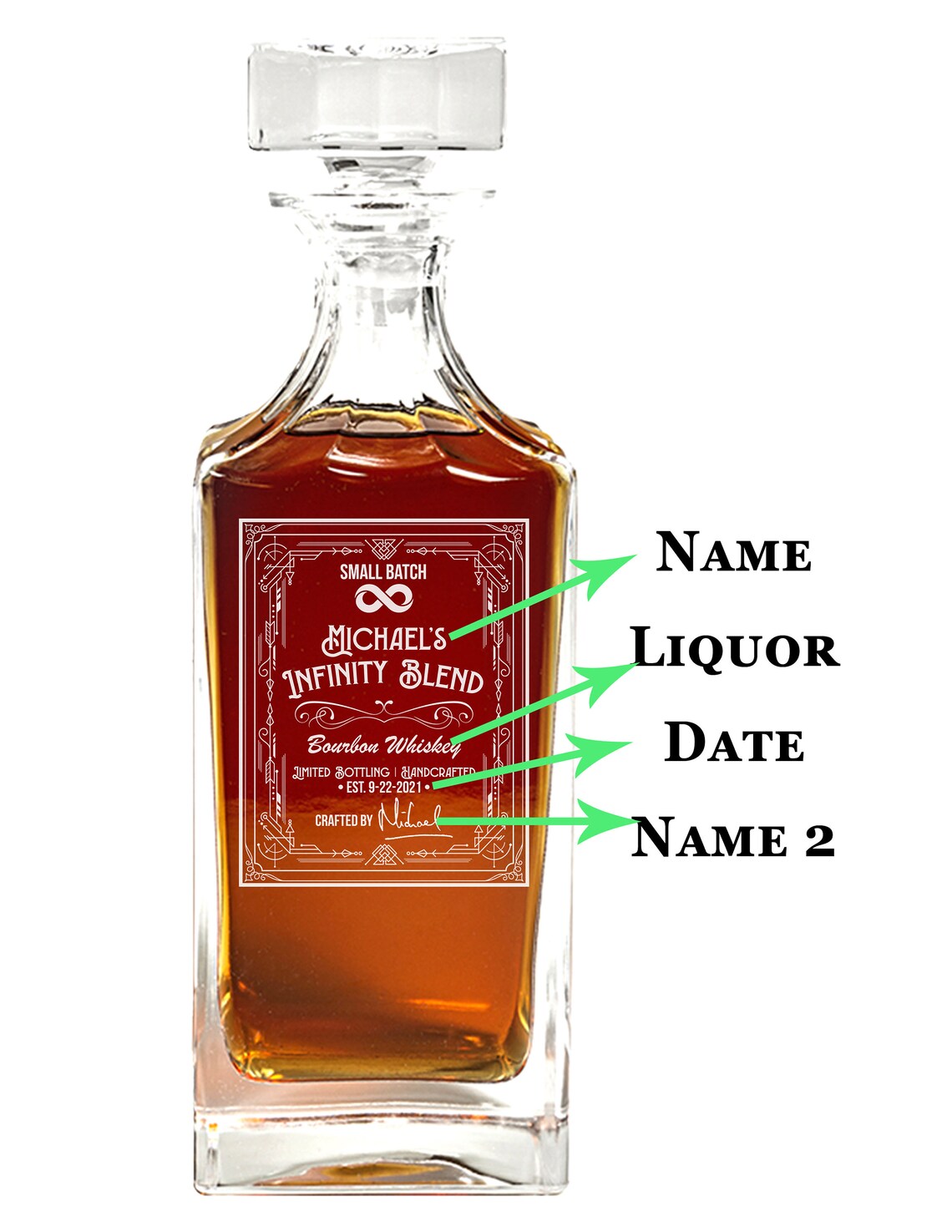 Custom Infinity Bottle - Personalized Engraved Decanter W/ Infinity ...