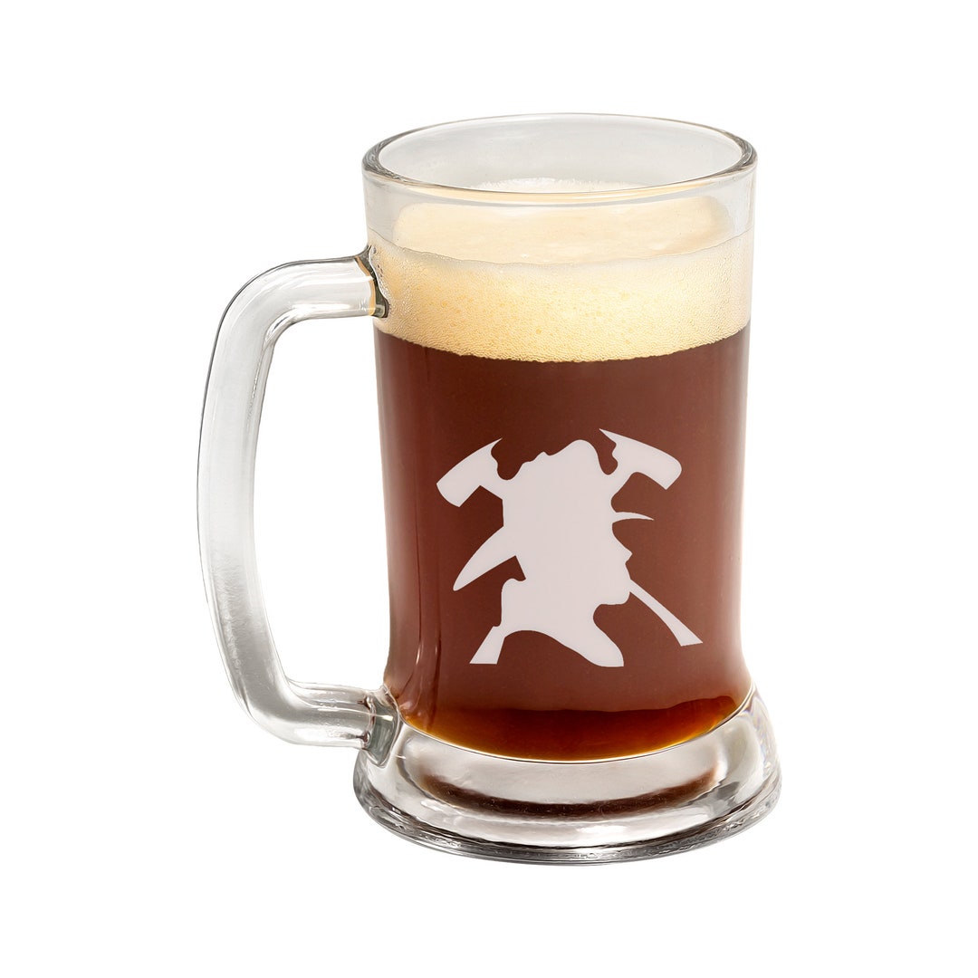 Personalized Firefighter Beer Mug - Custom Engraved Glass Mug ...