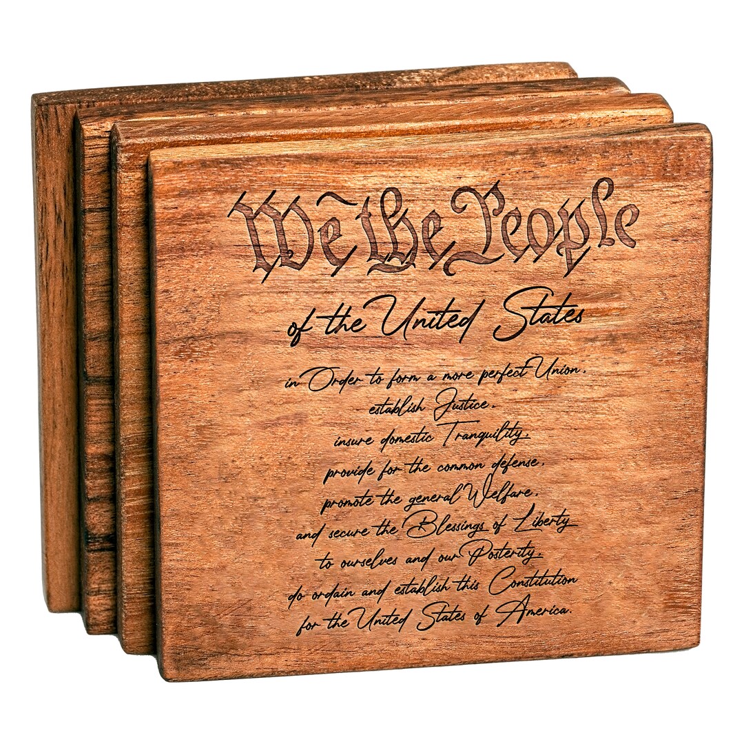 Preamble Coaster Set - Constitution Preamble Gift - We the People ...