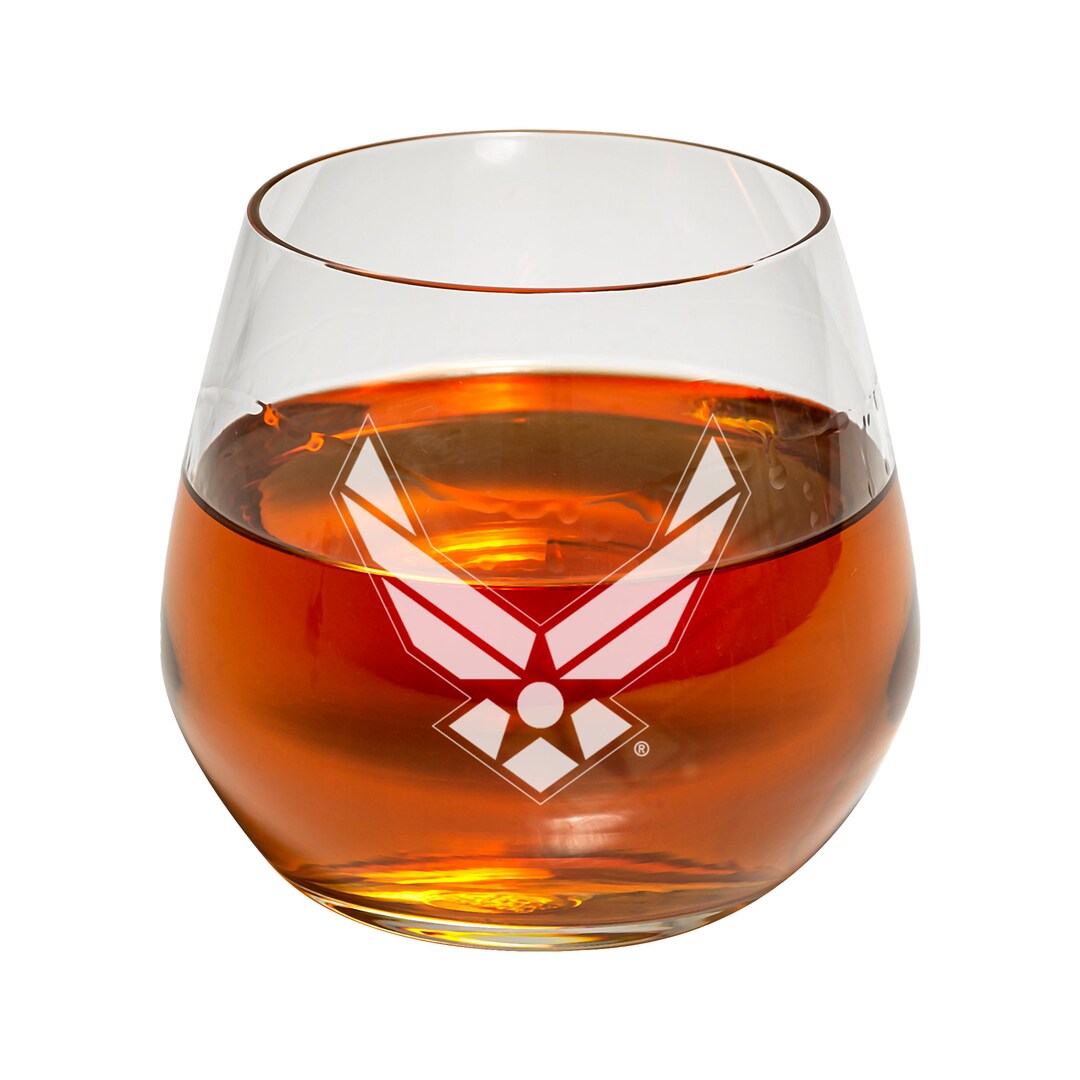 Engraved USAF Bourbon Glass - Custom Engraved Air Force Whiskey Glasses ...