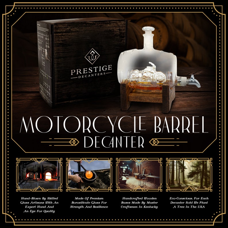 Motorcycle Inside Whiskey Decanter - Unique Gift for Motorcycle Rider ...