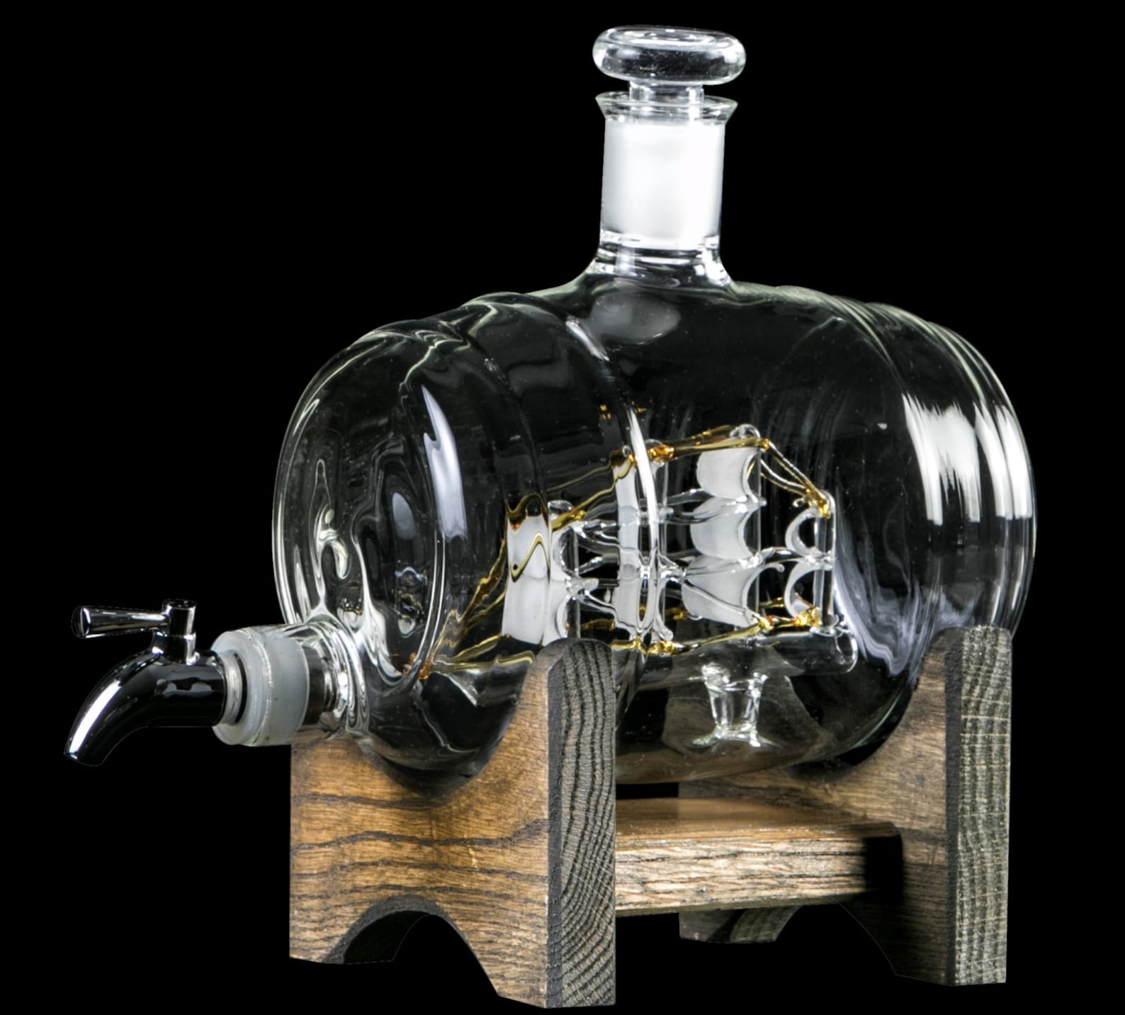 Personalized Whiskey / Bourbon Ship Decanter Sailboat Ship in a Bottle ...