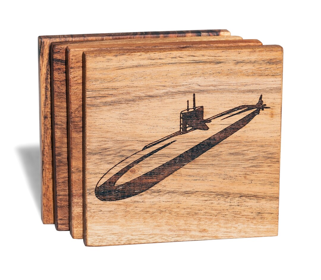 Submarine Coaster Set - Navy Sub Veteran Gift - Personalized Present ...