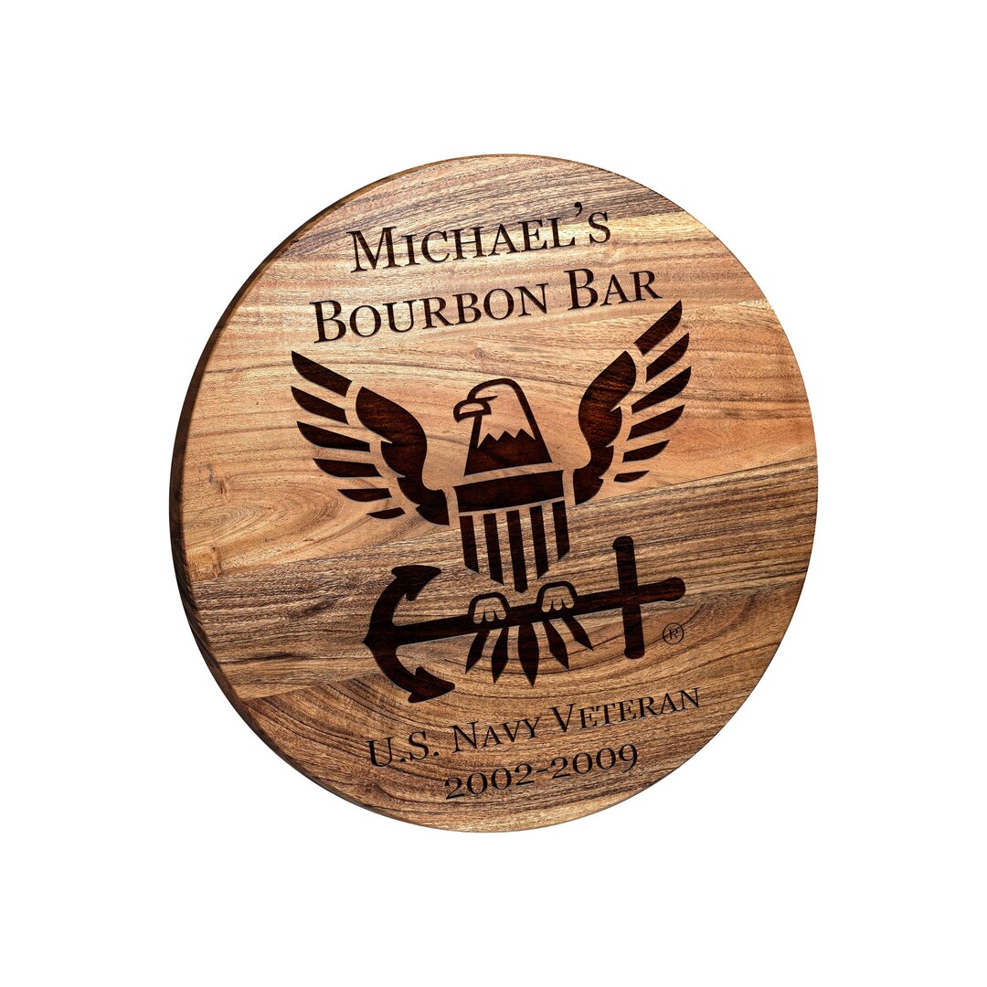 US Navy Bar Sign - Custom Engraved Wooden Mancave Sign - Personalized ...