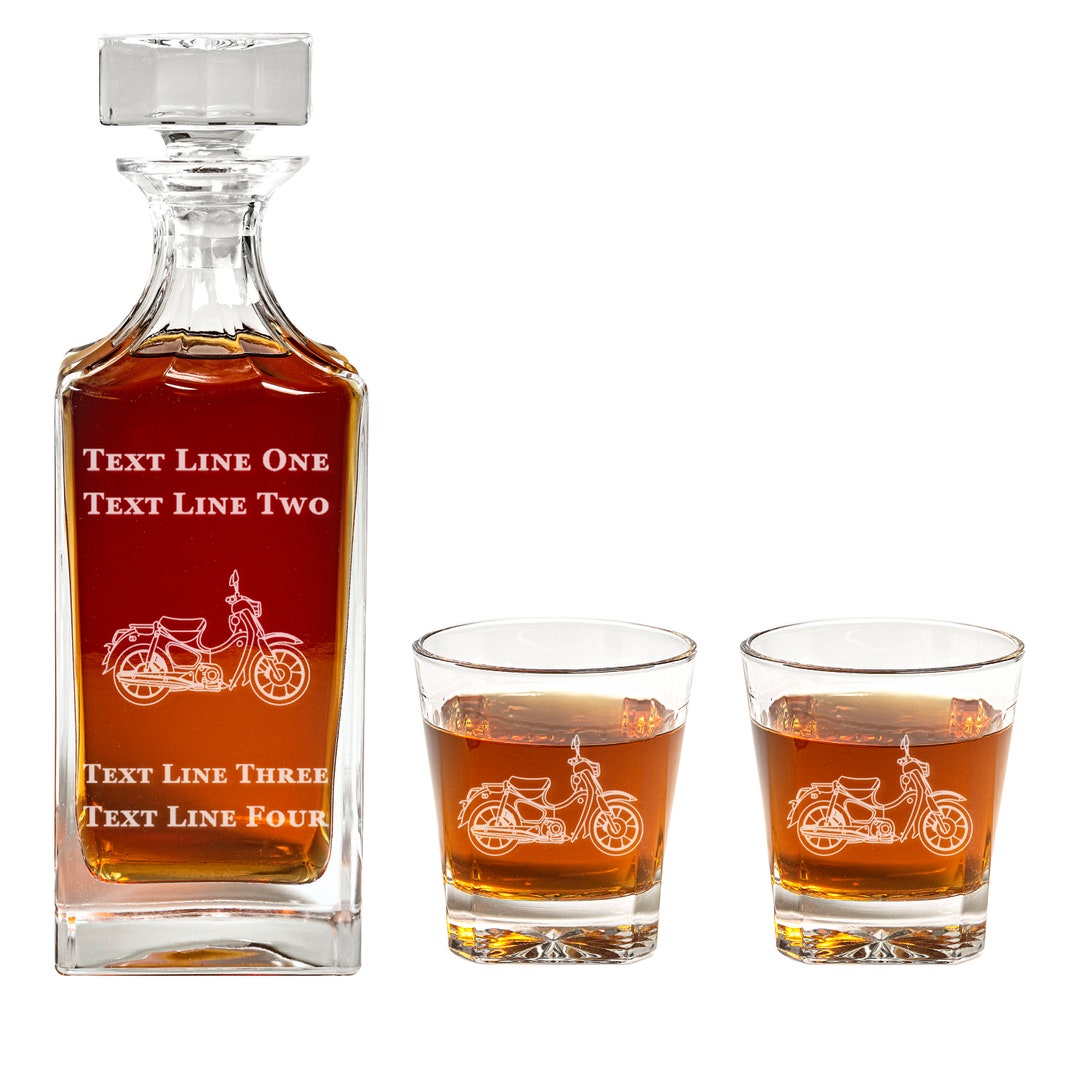 Engraved Motorcycle Decanter Set - Unique Gift for Motorcycle Rider ...