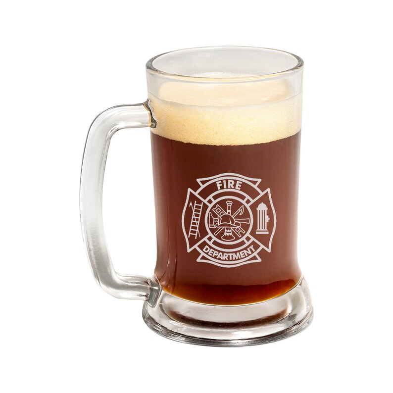 Personalized Firefighter Beer Mug - Custom Engraved Maltese Cross ...