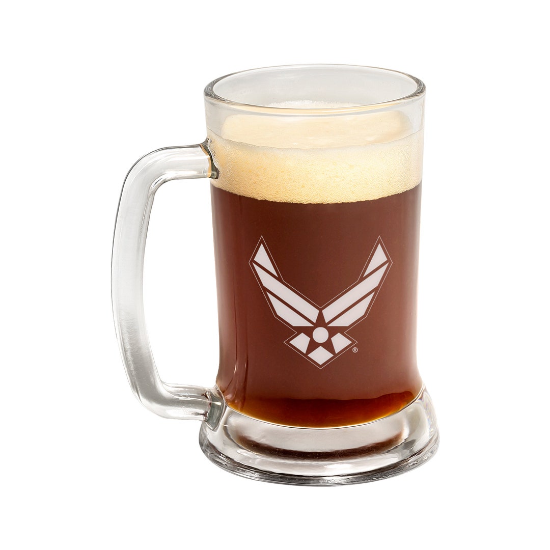Personalized Air Force Beer Mug - Custom Engraved Glass Mug, USAF ...