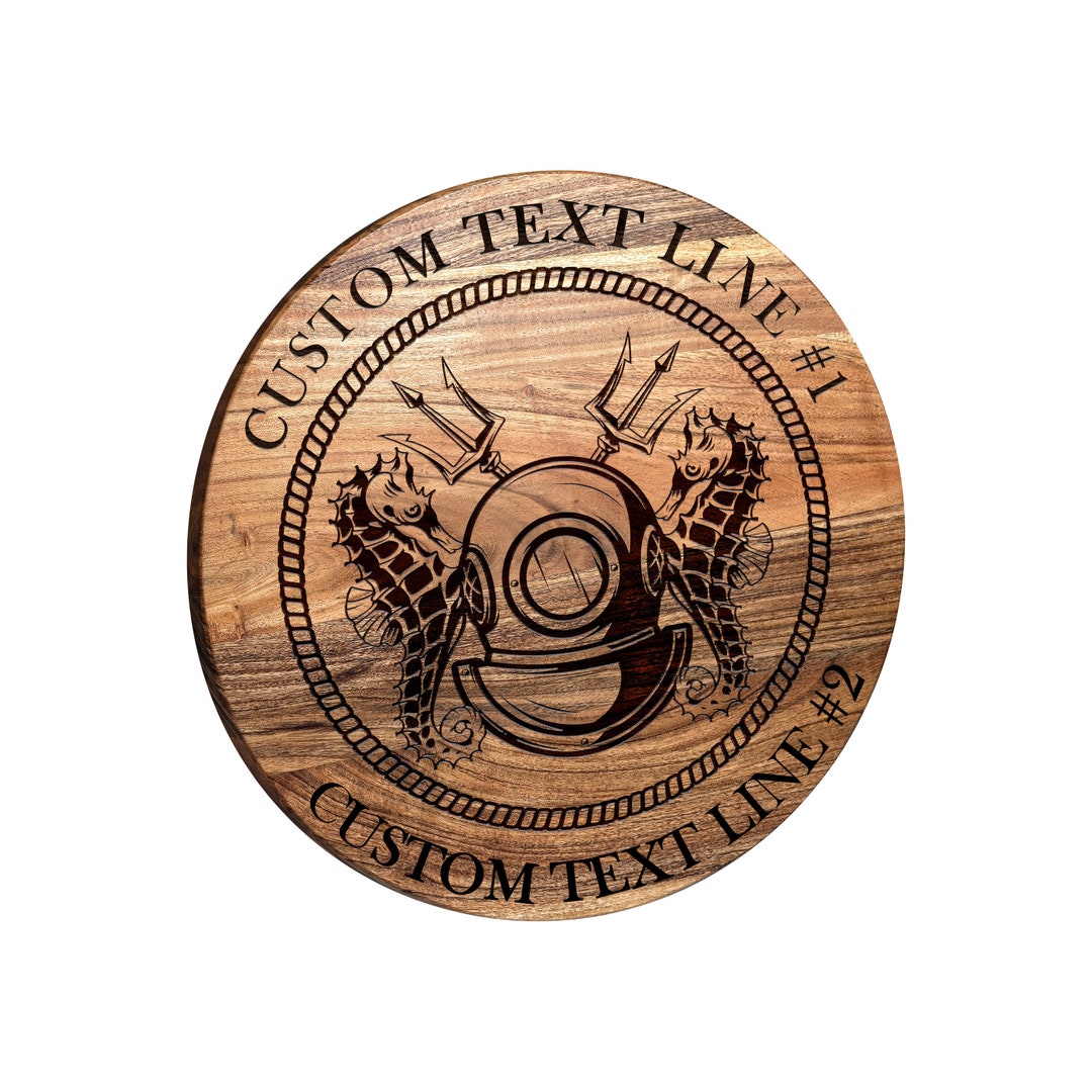 Personalized Navy Diver Bar Sign - Custom Engraved Wooden Mancave Sign ...