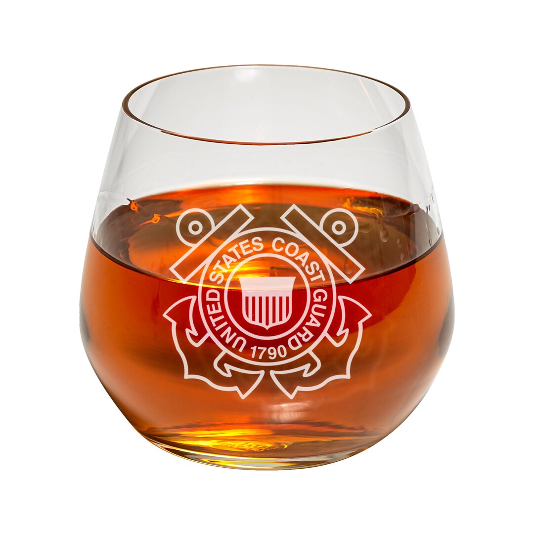 Personalized Coast Guard Rocks Glass - Custom Engraved Cocktail ...