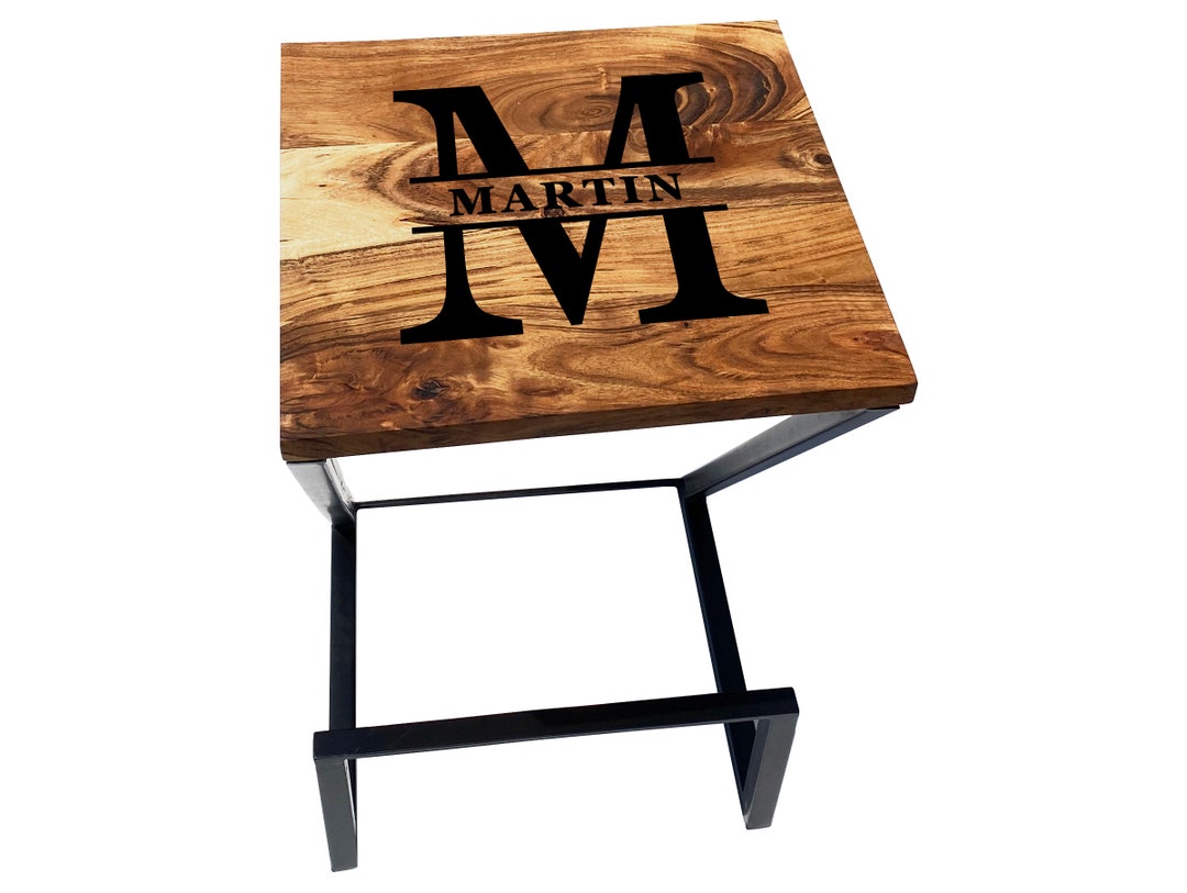 Personalized Bar Stool - Custom Counter Height Bar Stool- Metal & Wood ...