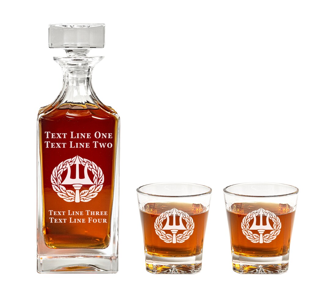 Navy Command Ashore Decanter Set - Retired Navy Veteran Present for Him ...