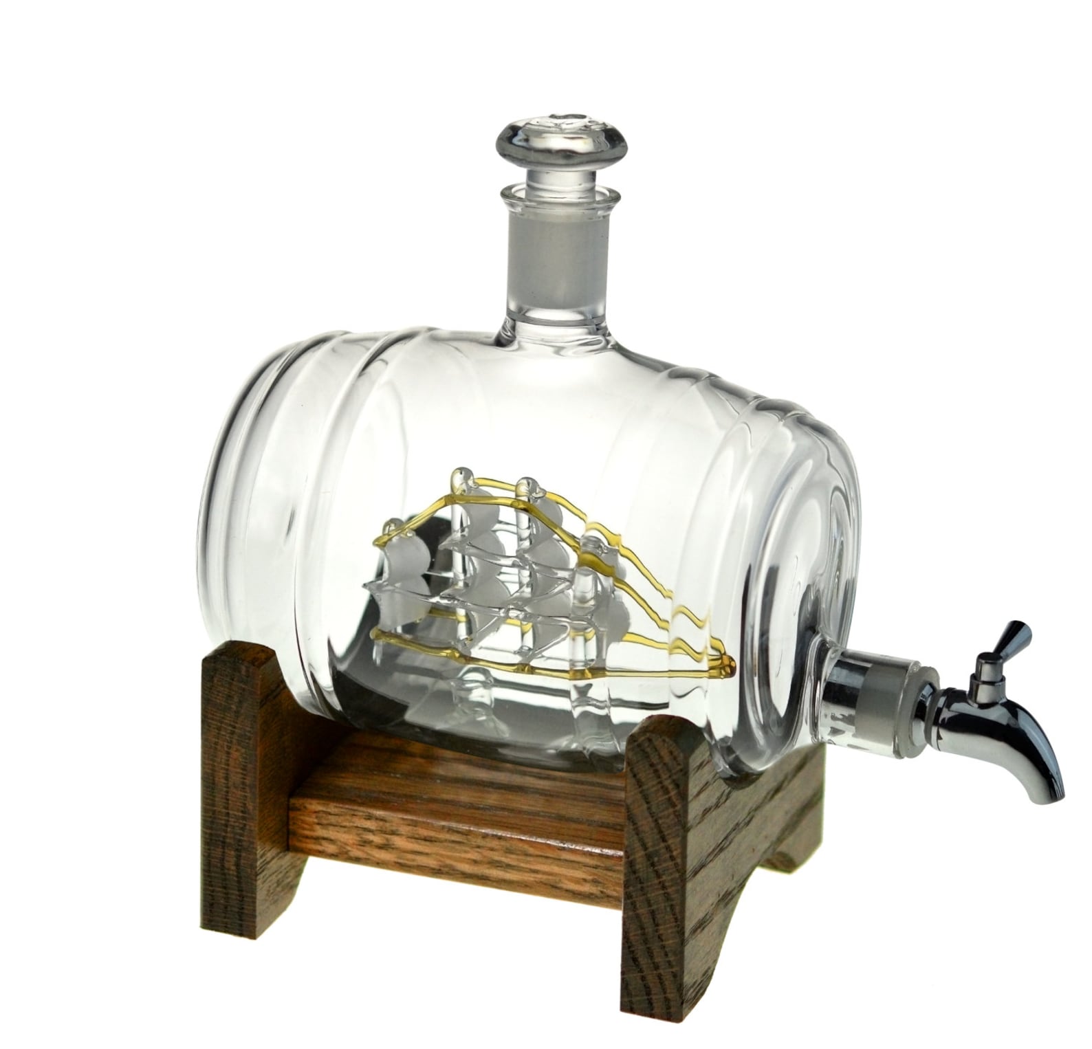 Personalized Whiskey / Bourbon Ship Decanter Sailboat Ship in a Bottle ...