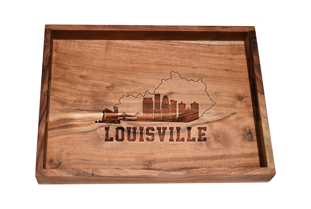 Personalized City Skyline Wood Serving Tray - Custom Engraved ...
