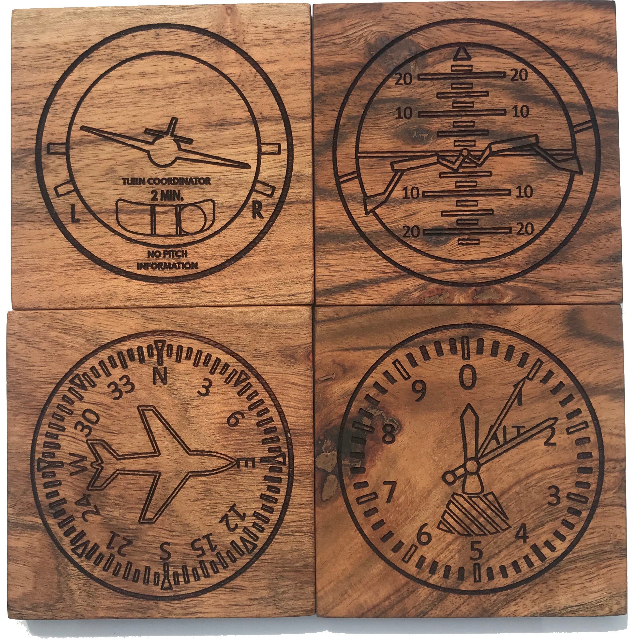 Pilot Coasters - Unique Coaster Set for Airplane Pilot- Plane ...