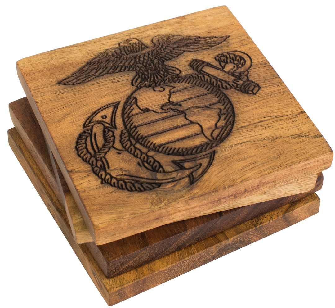 Marine Corps Coasters - US Marines, USMC Emblem Coasters - US Marine ...