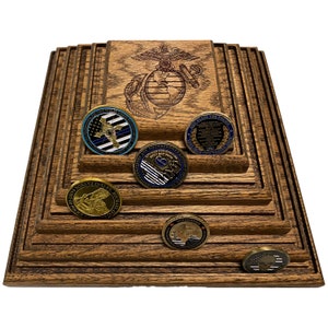 Spinning Pyramid Challenge Coin Holder - Handmade Coin Display for ...