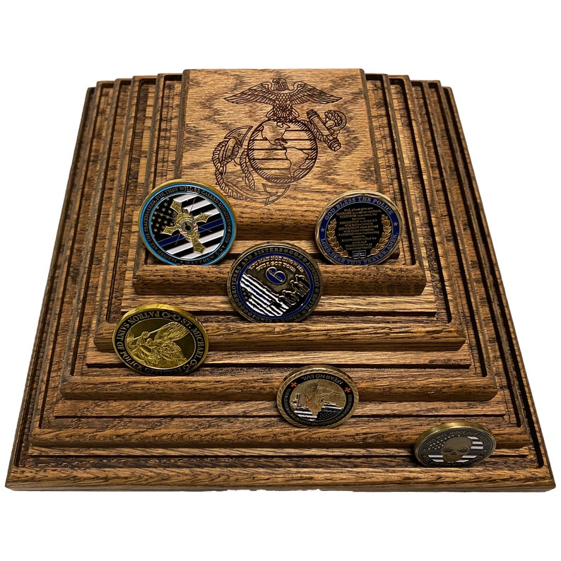 Spinning Pyramid Challenge Coin Holder Handmade Coin Display - Etsy