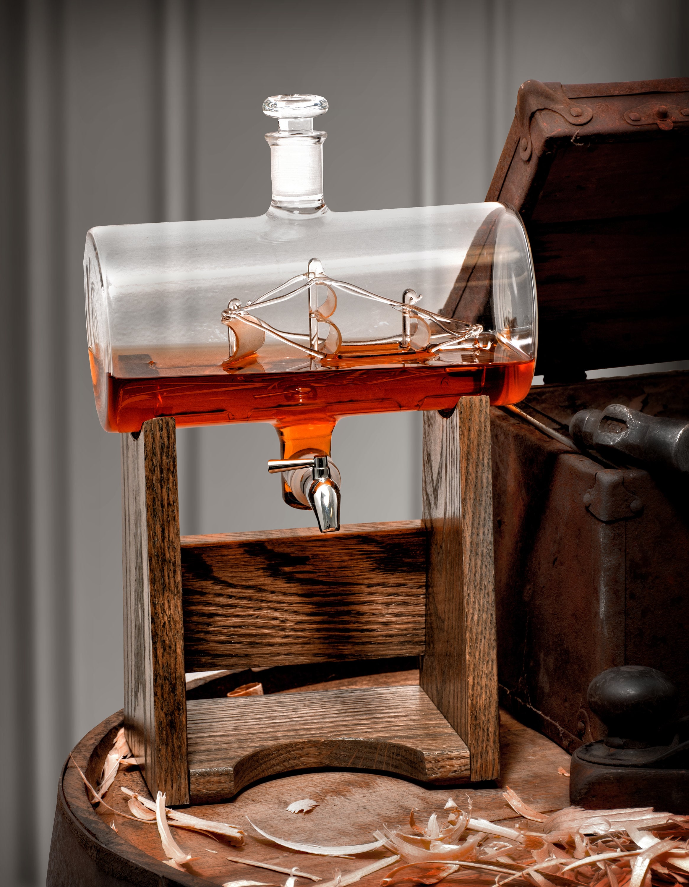 Personalized Ship Whiskey Decanter - Sailboat in a Bottle Kitchen Decor ...