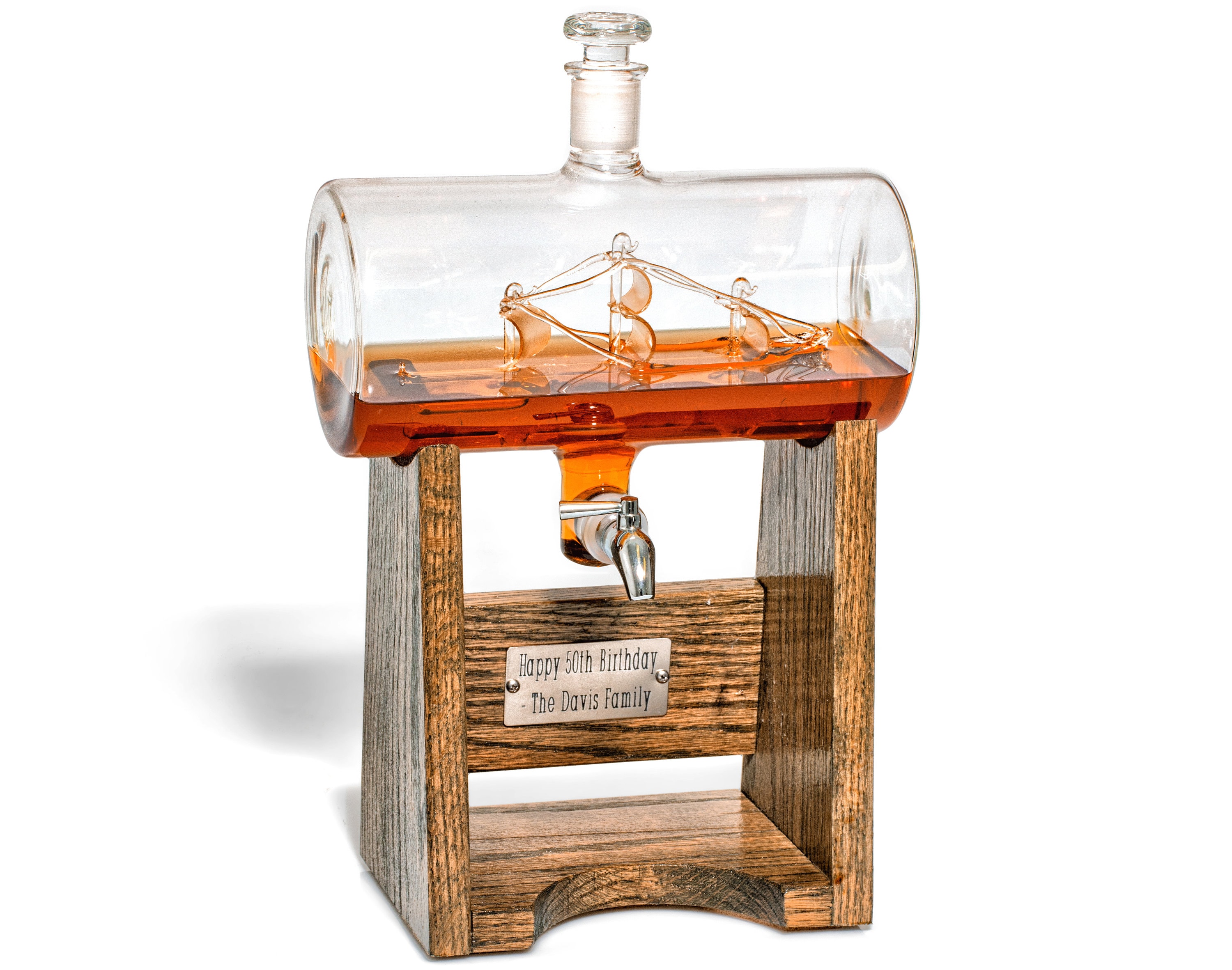 Engraved Nautical Sailboat Decanter - Anniversary Gift for Husband ...