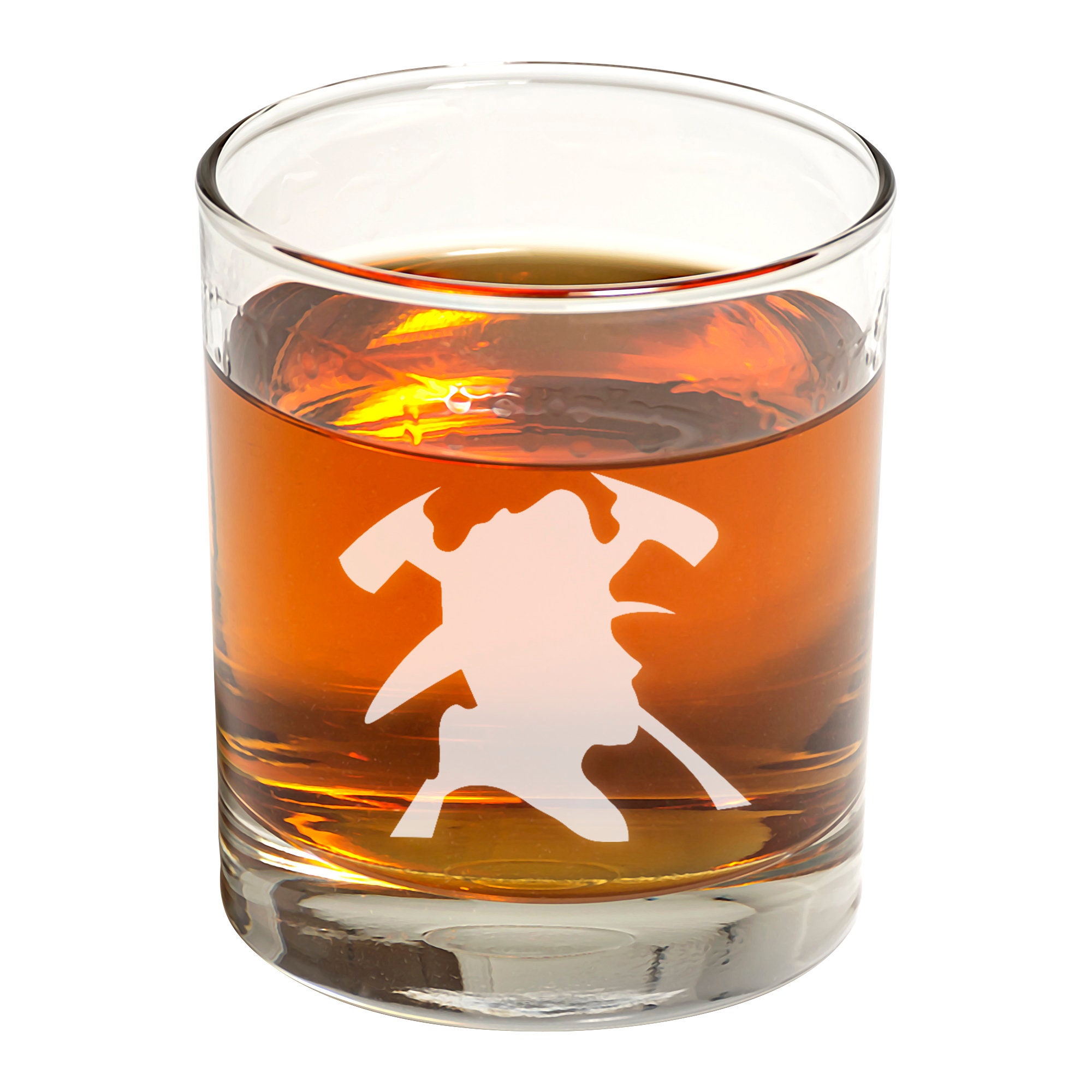 Set of 4 Fireman Whiskey Glasses Firefighter Barware | Etsy