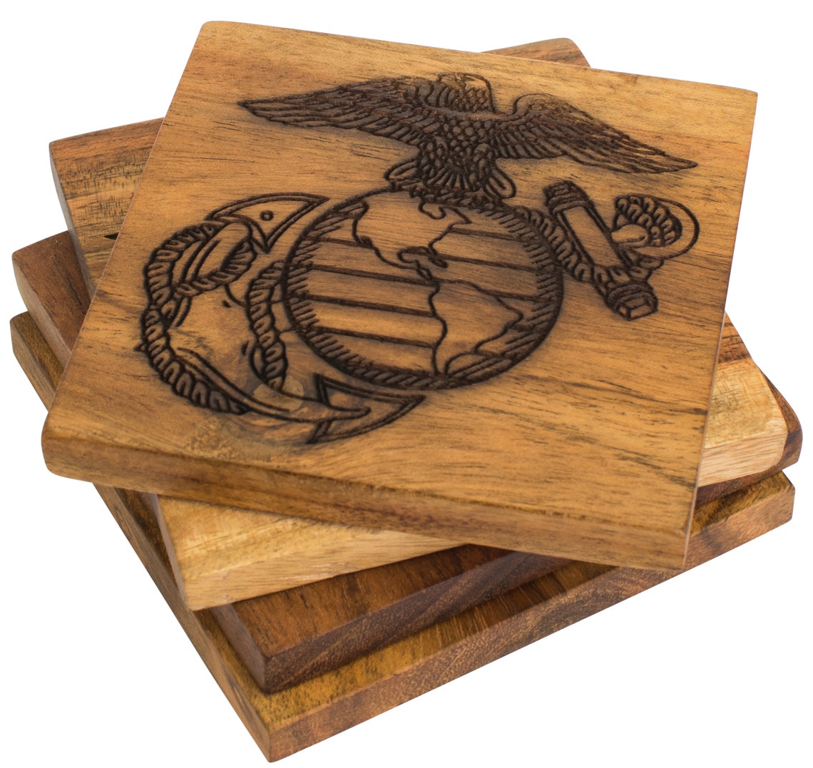 Marine Corps Coasters US Marines USMC Emblem Coasters US - Etsy