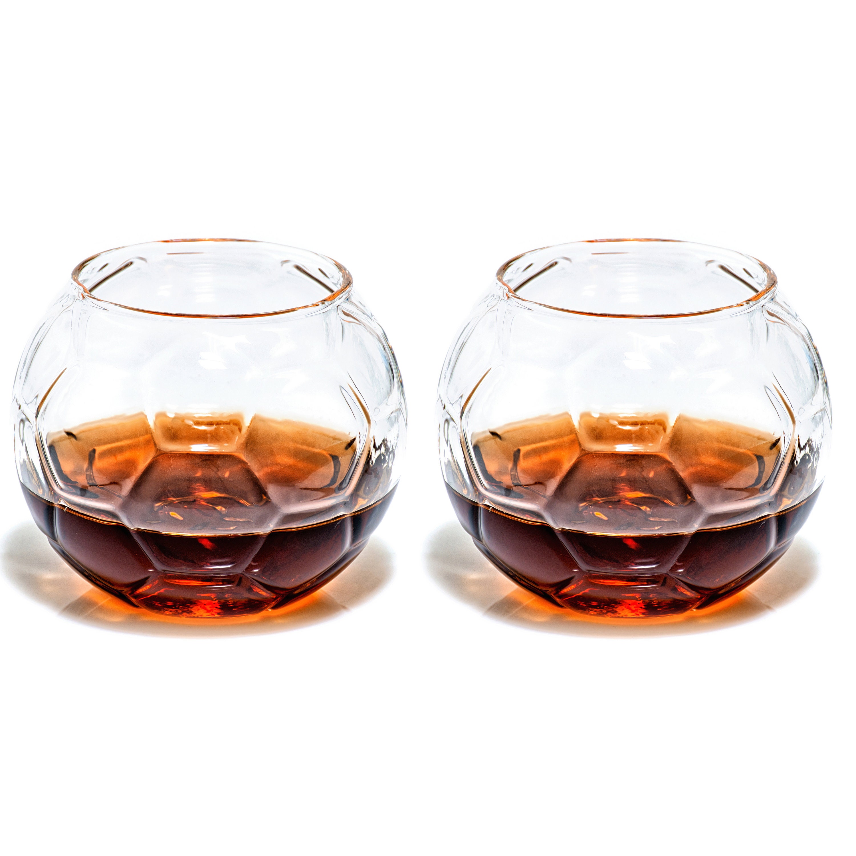 Whiskey Glasses Soccer Ball Shaped Rocks Glass Set of Two | Etsy