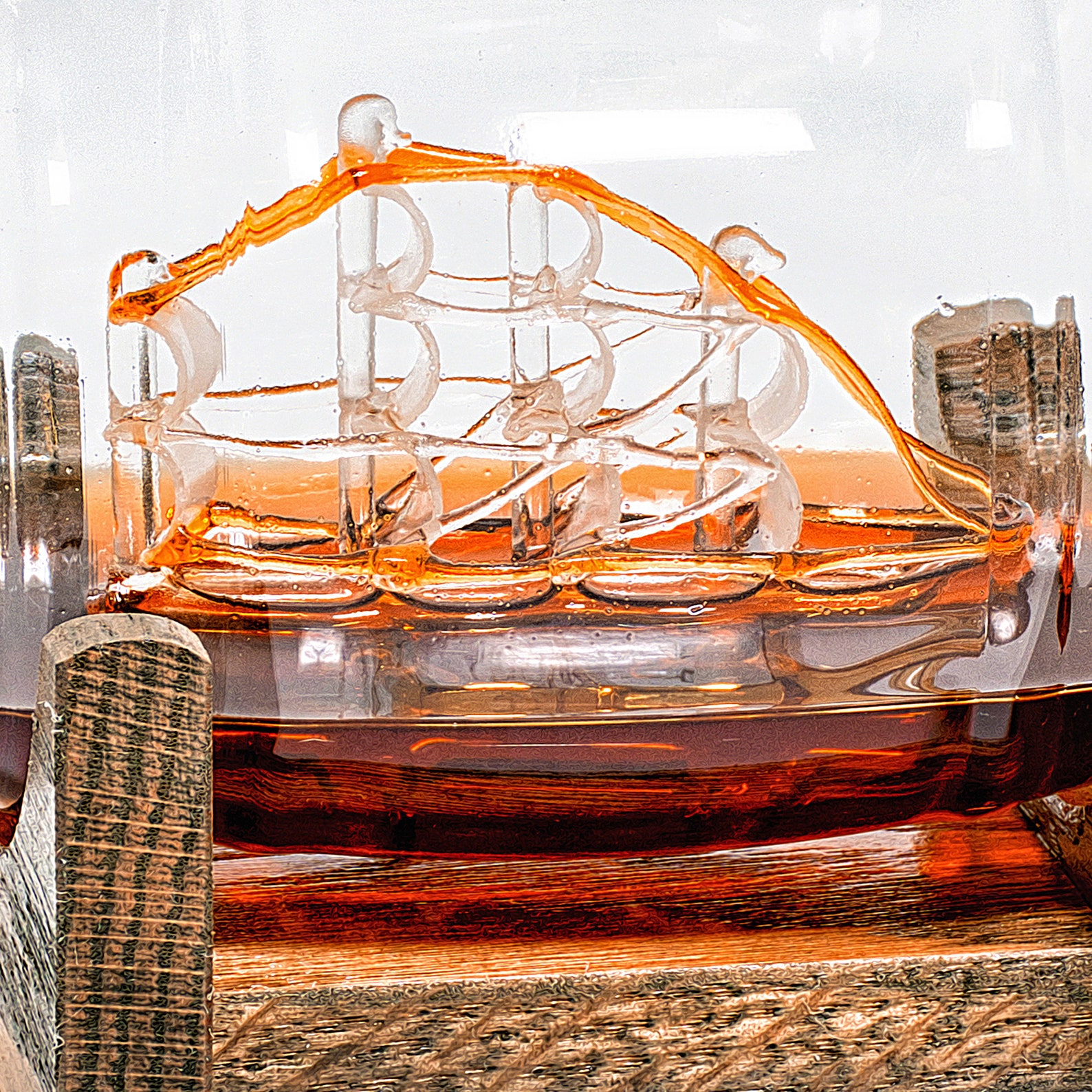 Personalized Whiskey / Bourbon Ship Decanter Sailboat Ship in a Bottle ...