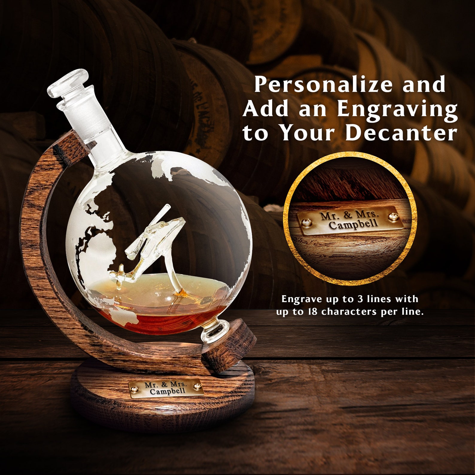 Personalized Helicopter Gift - Etched Globe Decanter W/ Helicopter ...