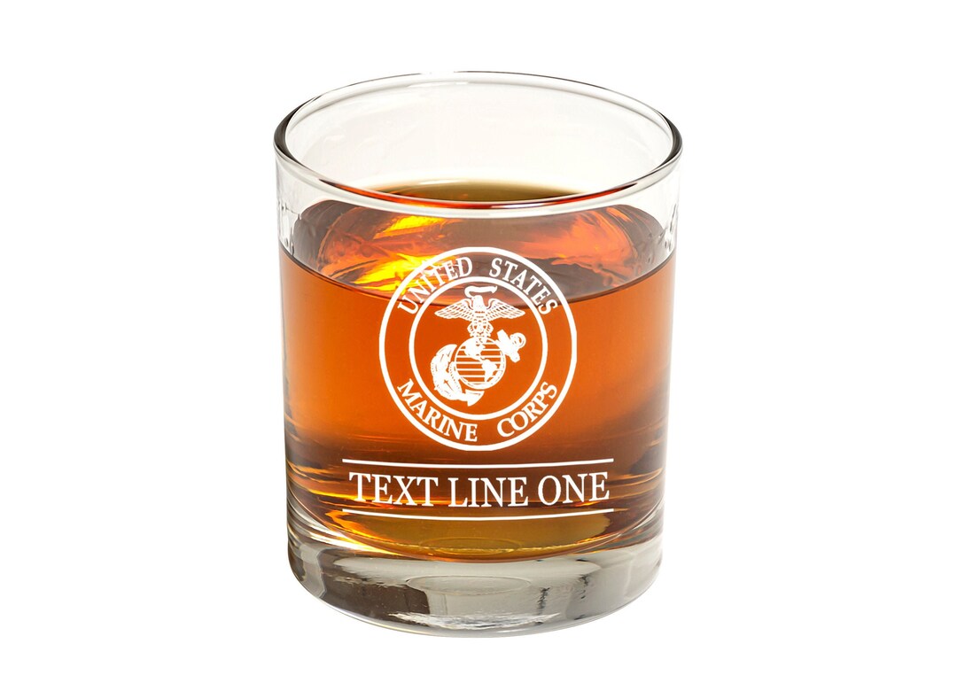 Personalized Marine Corps Whiskey Glass - Customizable Cocktail Rocks ...