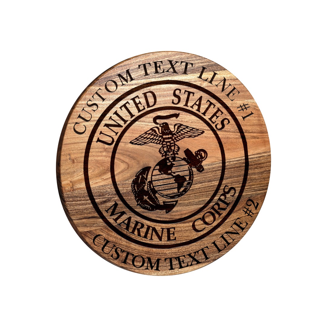 USMC Bar Sign or Wall Art - US Marine Corps Wooden Mancave Sign ...