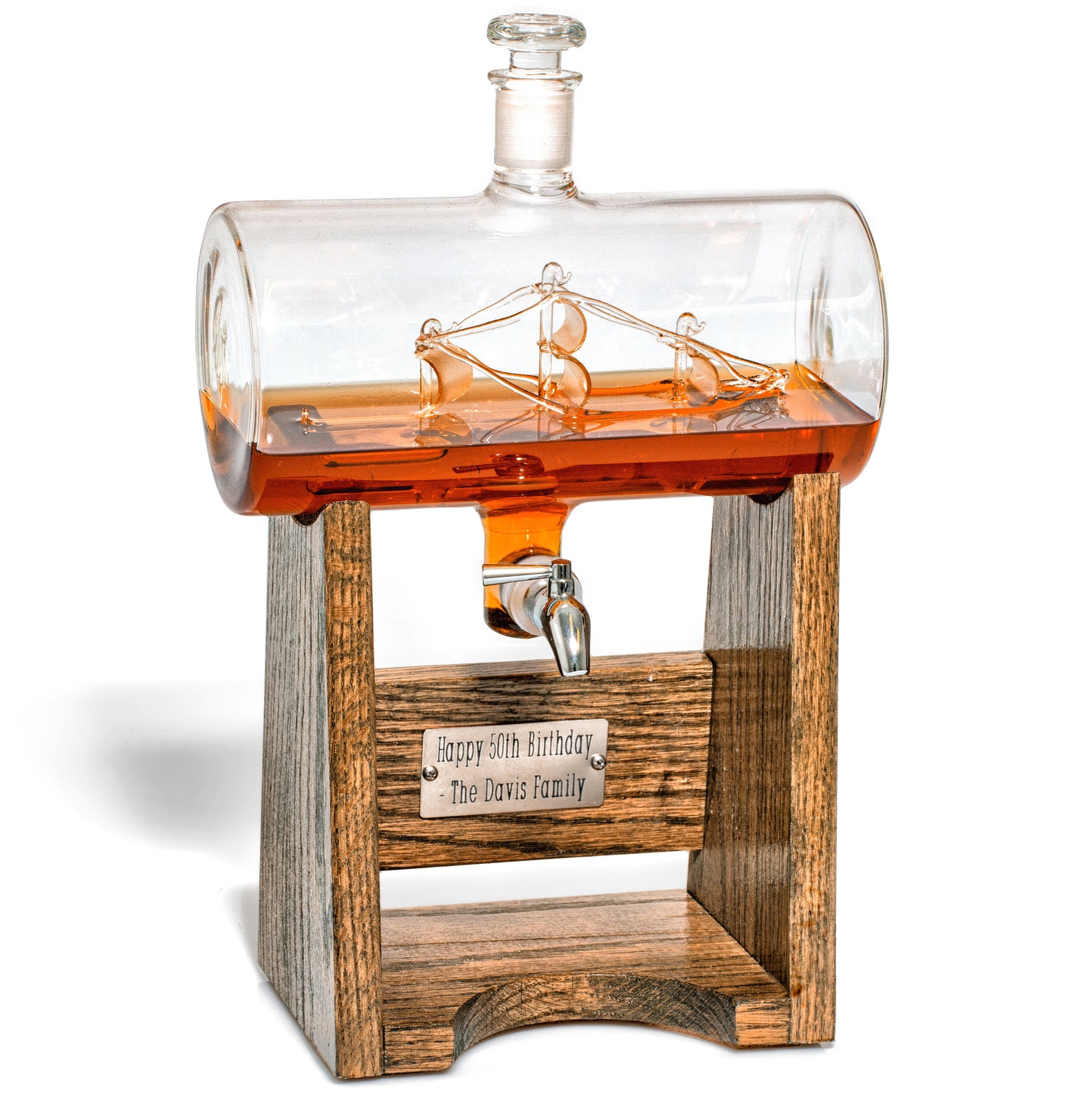 Personalized Ship Whiskey Decanter - Sailboat in a Bottle Kitchen Decor ...