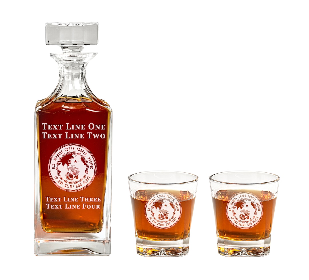 Marine Forces Pacific Decanter Set - Unique Gift for Retirement or ...