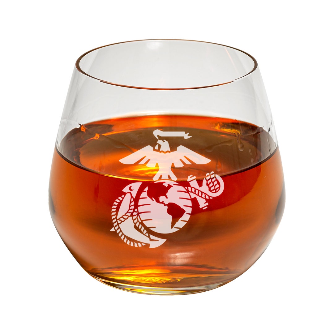 Engraved Marine Corps Rocks Glass - Personalized USMC Whiskey Glass ...