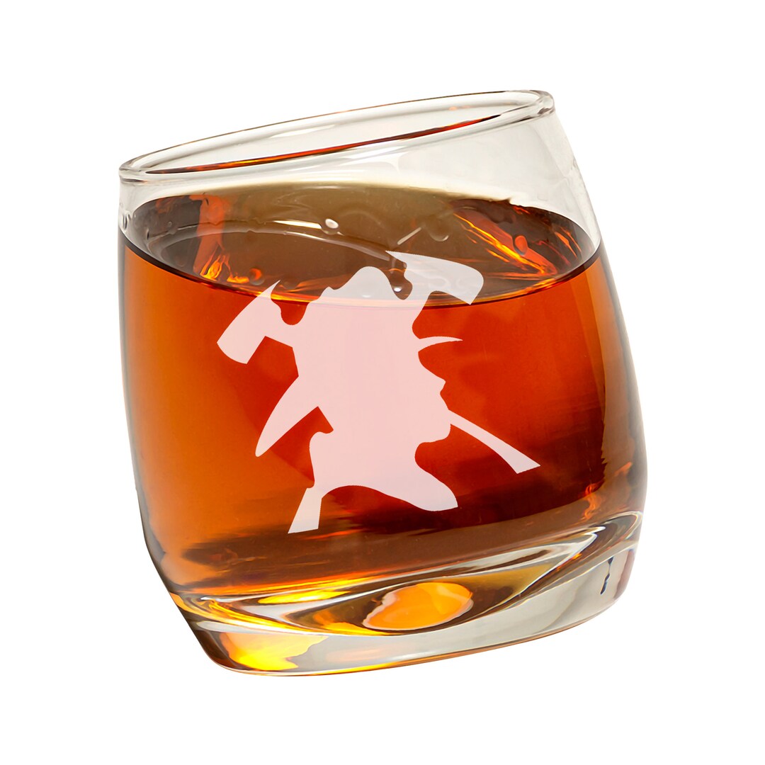 Firefighter Rocking / Spinning Whiskey Glass - Volunteer Fireman Custom ...