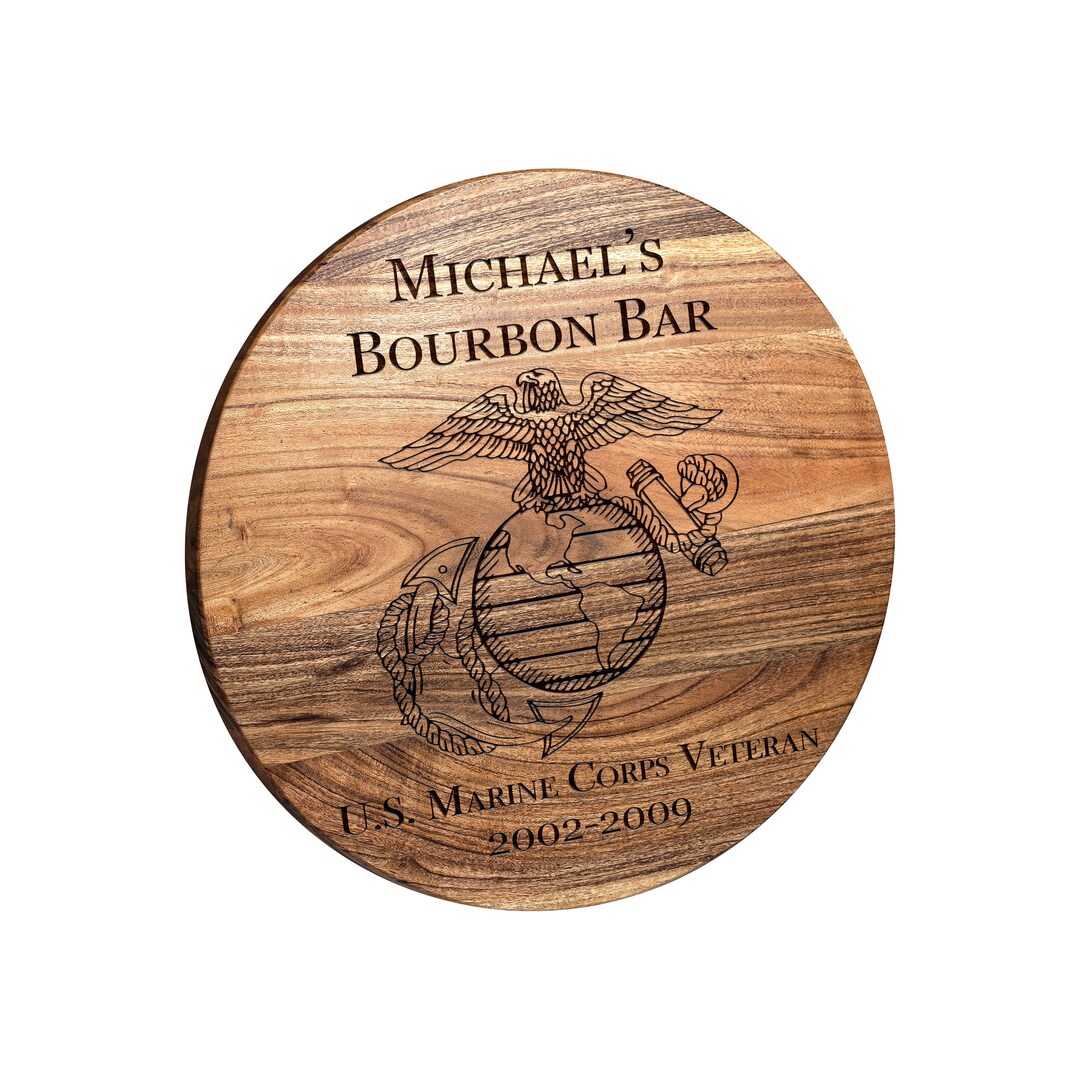 Marine Corps Bar Sign - Custom Engraved Wooden Wall Sign or Mancave ...