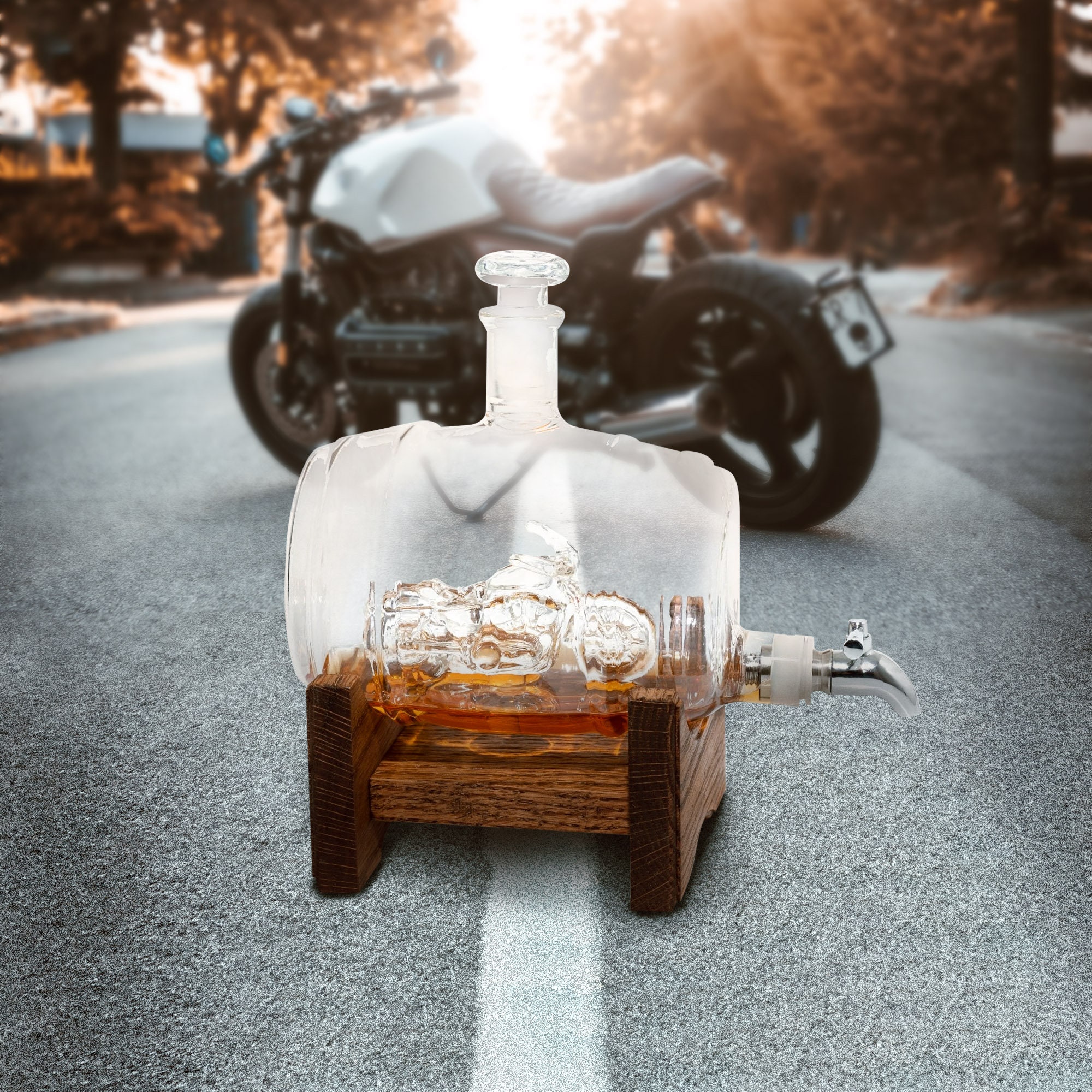 Motorcycle Inside Whiskey Decanter - Unique Gift for Motorcycle Rider ...