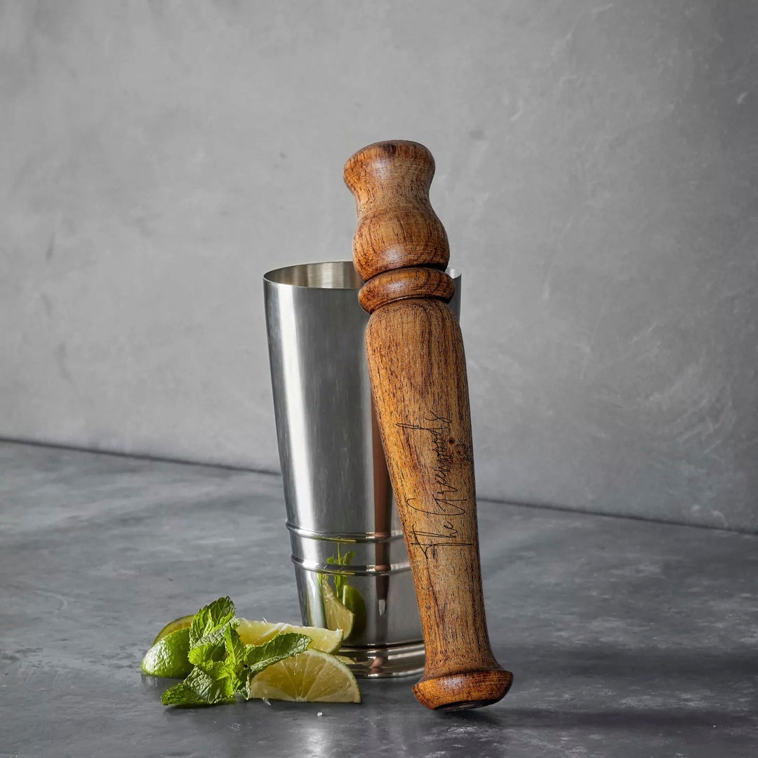 Custom Wooden Muddler - Personalized Cocktail Muddler for Home Bar - Unique Engraved Bar Gift ...