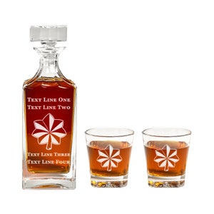 Major Rank Insignia and LTC Rank Decanter Set- Oak Leaf MAJ/LTC Rank ...